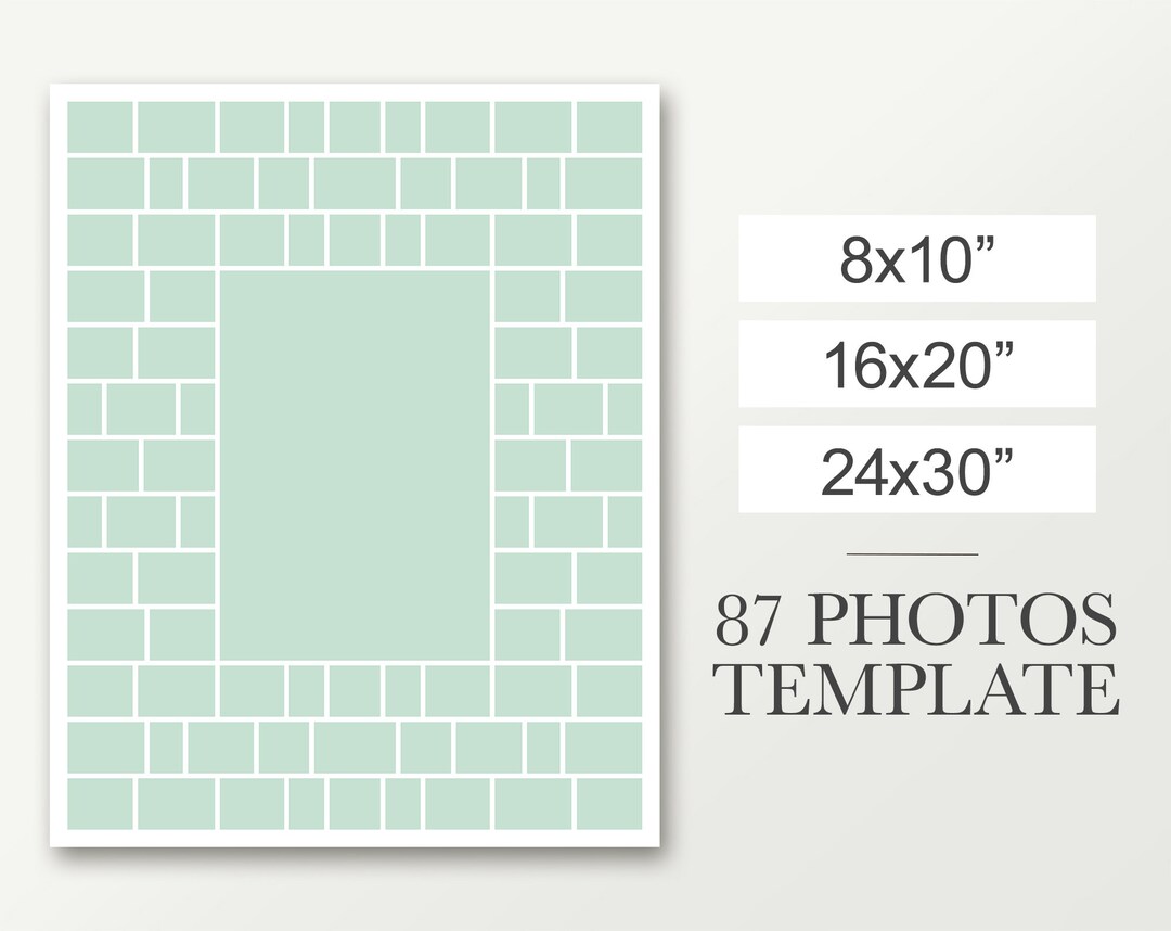 In Loving Memory Composite. Photoshop Collage Template for 87 Photo ...