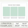 Photoshop Collage Template for 3 Photos. Funeral Composite. 3 Picture ...
