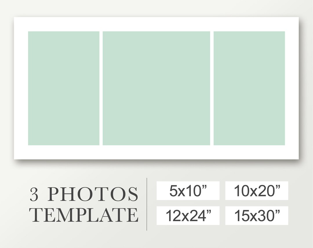 Photoshop Collage Template for 3 Photos. Funeral Composite. 3 Picture ...