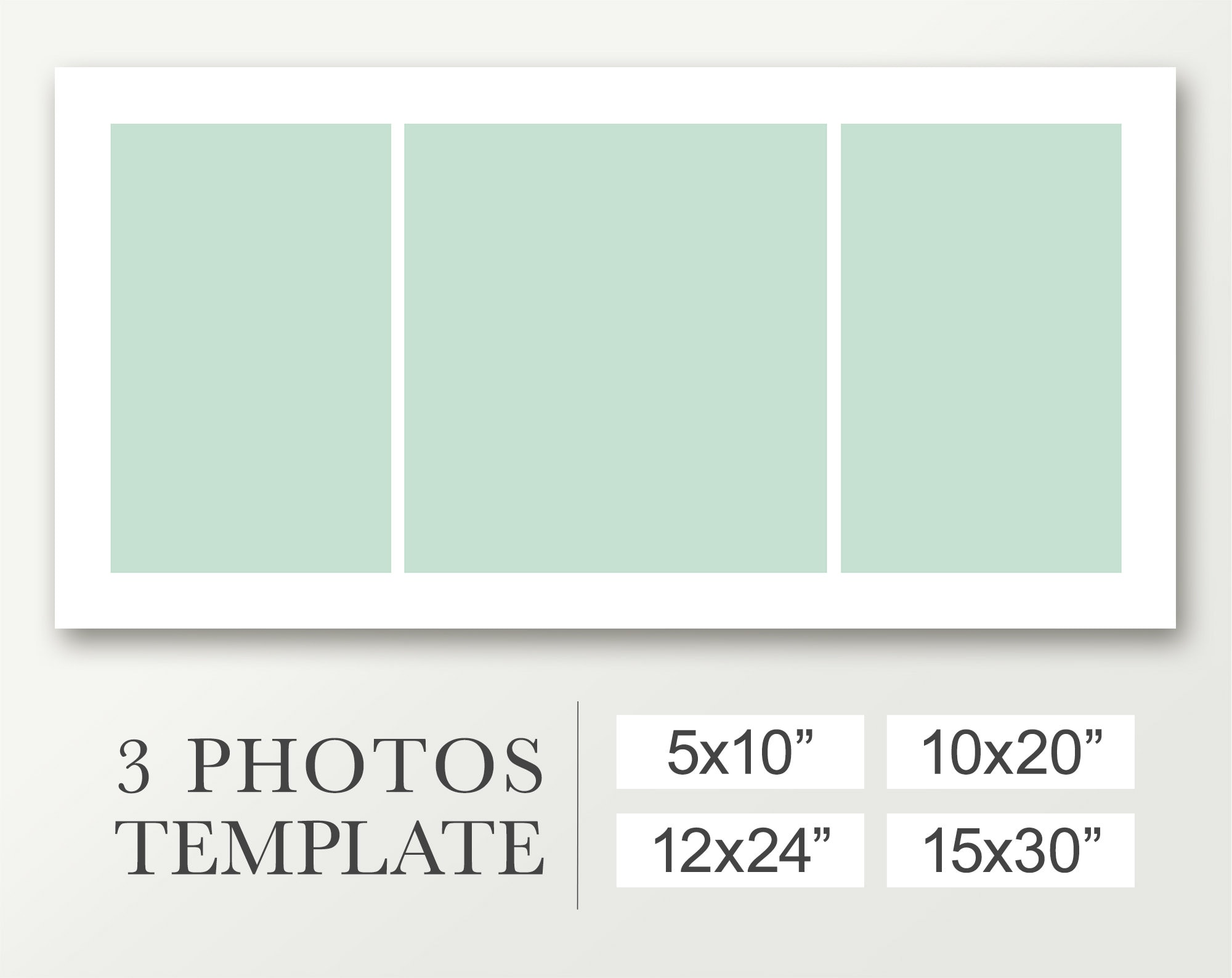Photoshop Collage Template for 3 Photos. Funeral Composite. 3 Picture ...