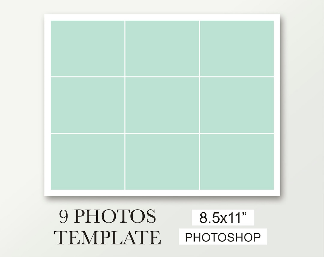 9 Face Photo Composite Photoshop, Collage Birthday Invitation, 9 ...