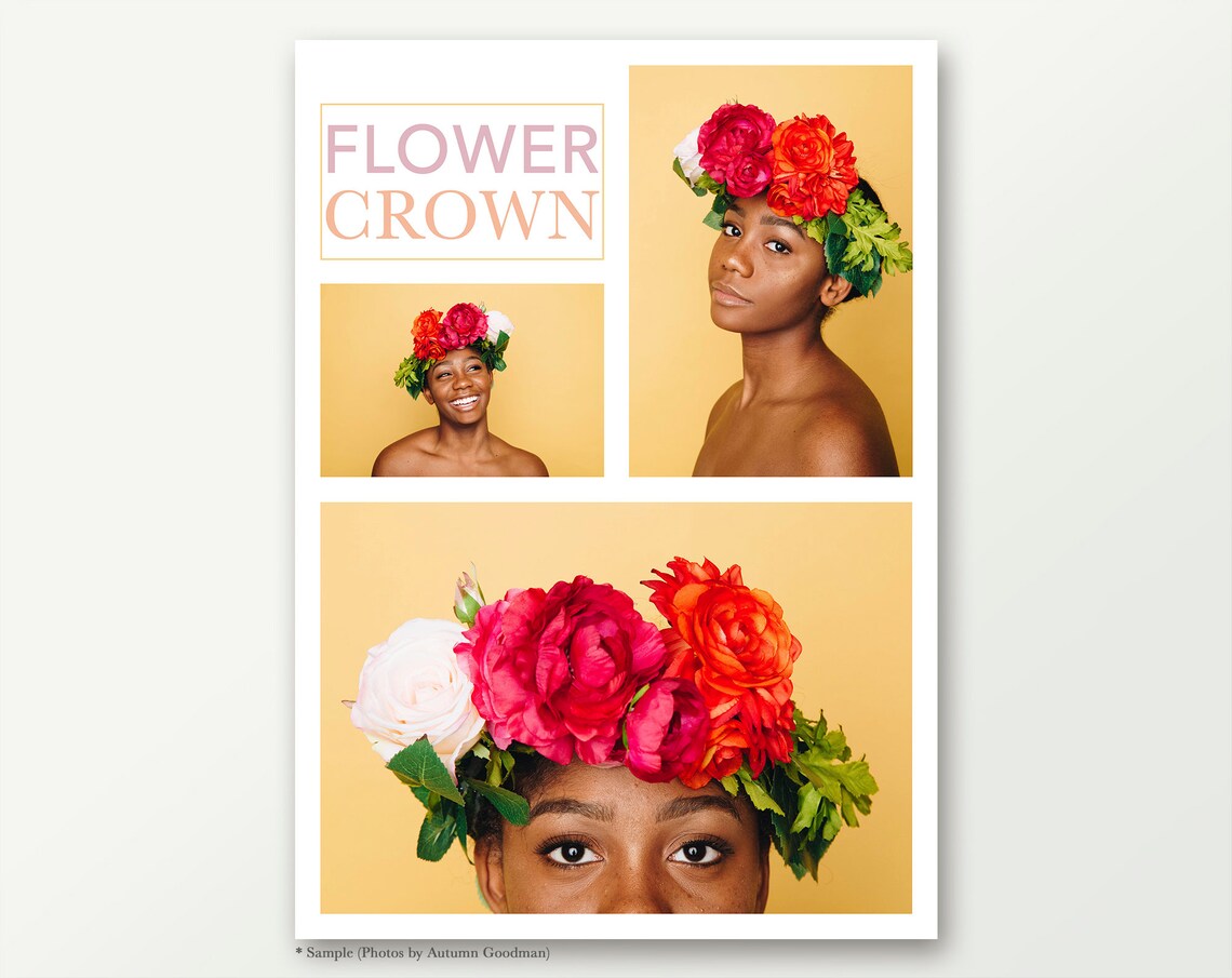 3 Photos board 10x14 promo collage template presentation | Etsy