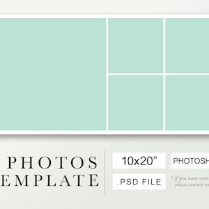 PSD Photo Collage Template, 10x20 Family Composite, Wall Display ...
