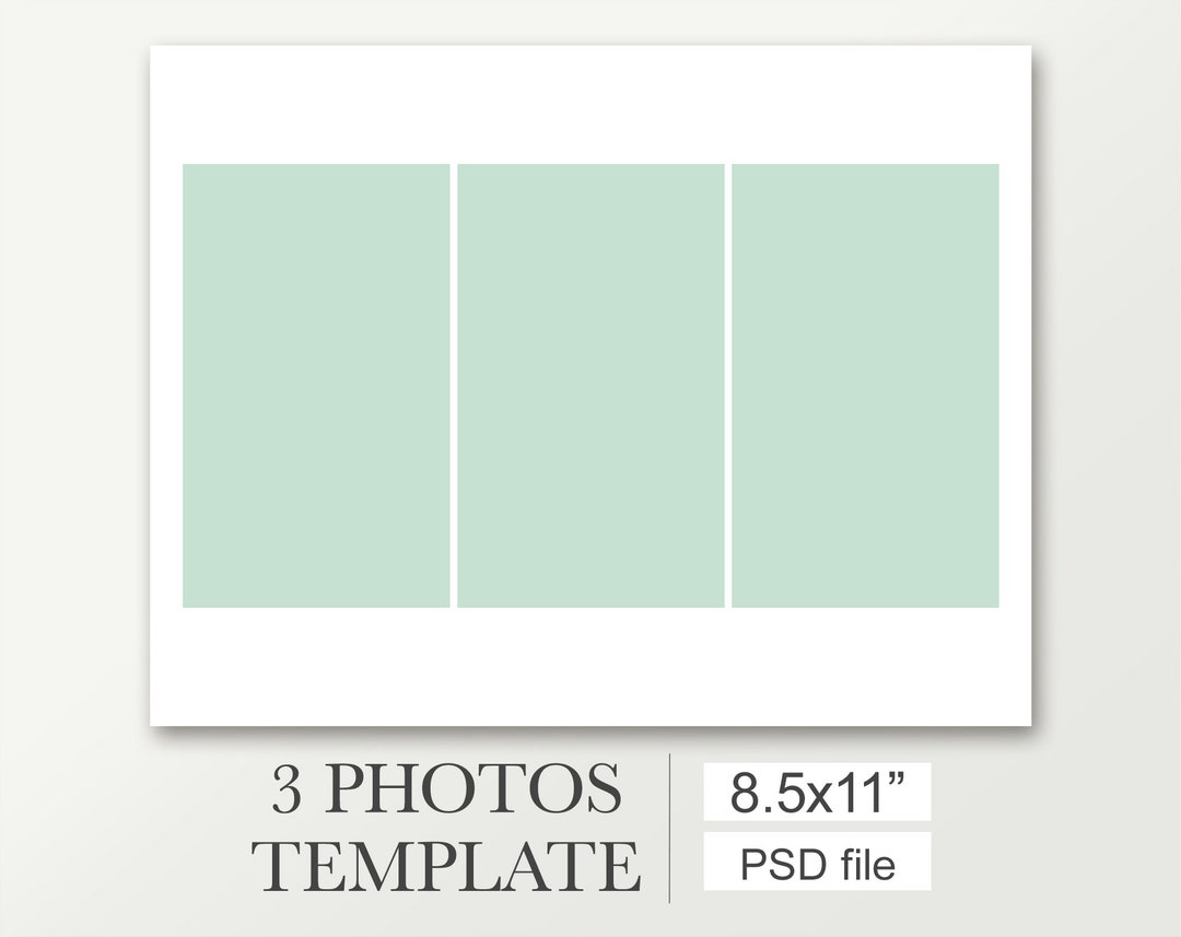 8.5x11 Photo Collage Template for 3 Pictures -, Photo Collage Template ...