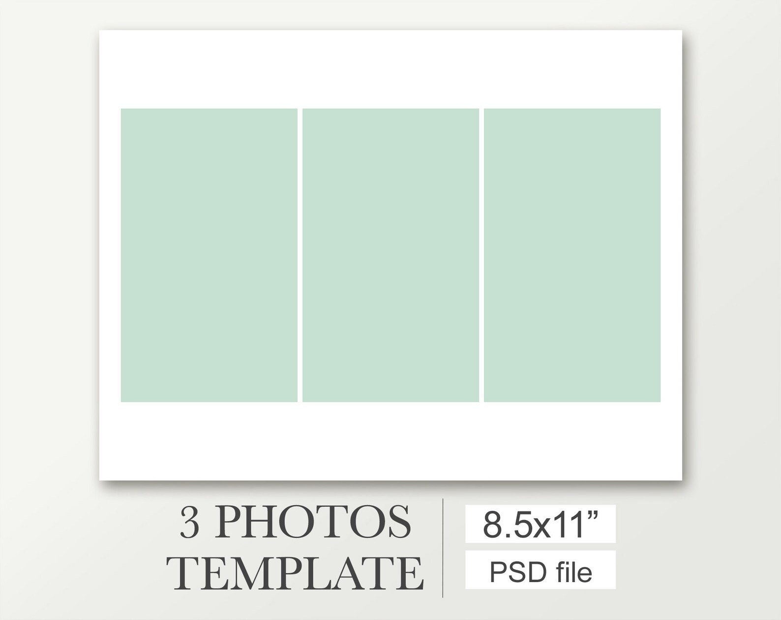 8.5x11 Photo Collage Template for 3 Pictures Photo Collage - Etsy