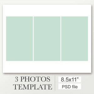 8.5x11 Photo Collage Template for 3 Pictures -, Photo Collage Template ...