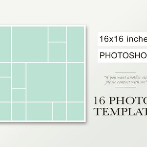 16x16, Photoshop Collage Template, Picture Collage Template, Square ...