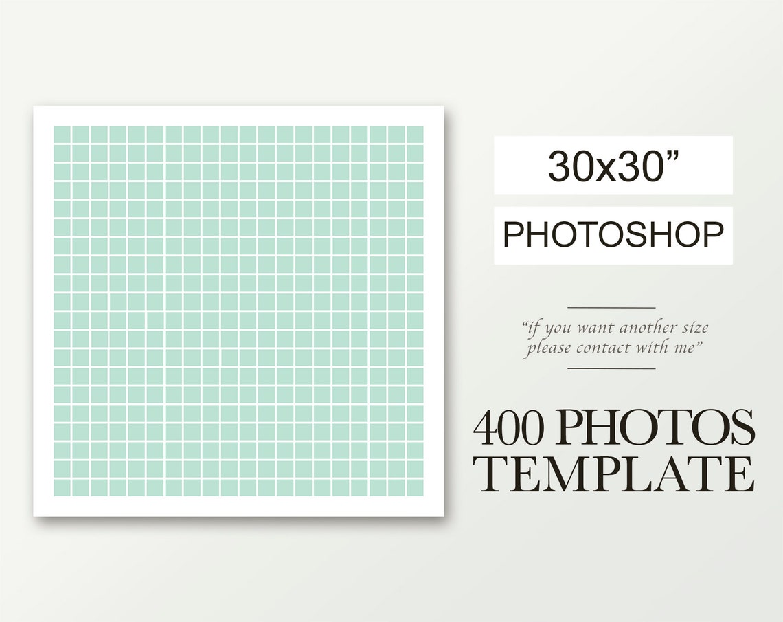 Big Photo Collage 30x30 Wall Display Template for | Etsy