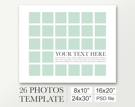 Class Photo Template for 26 Pictures. Yearbook Template in | Etsy