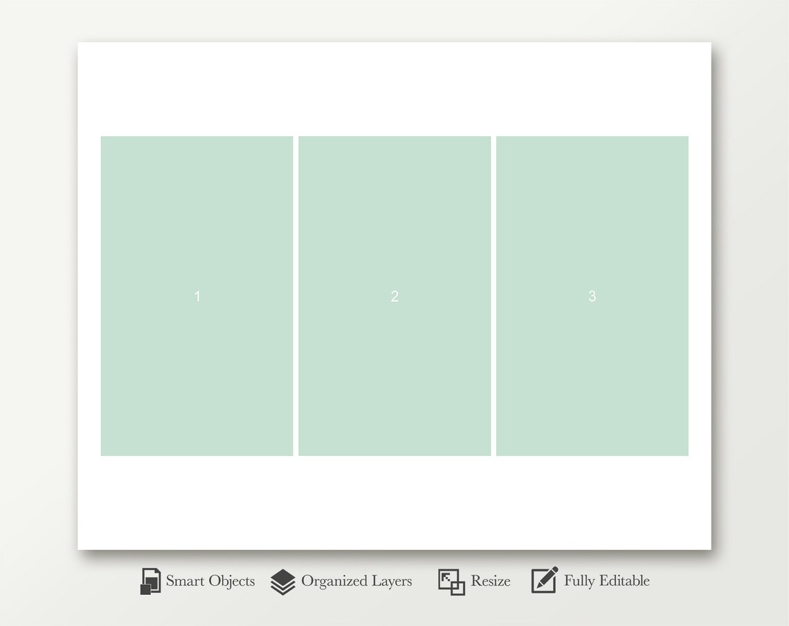 Photoshop Digital 3 Frame. Photo Collage Template. Birthday - Etsy