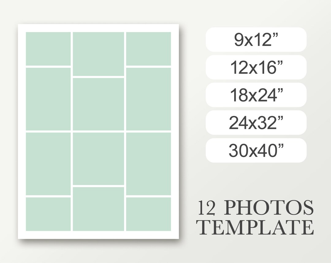 12 Photo Template. 9x12 Baby First Year Collage. 12x16 Celebration of ...
