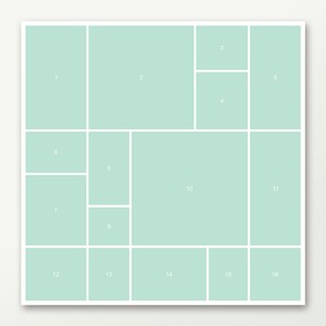 16x16, Photoshop Collage Template, Picture Collage Template, Square ...