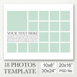 Class Photo Template for 18 Pictures. School Layout. Photoshop ...