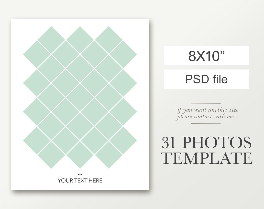 8x10 Photo Composite Template for 31 Pictures, Photo Collage Template ...