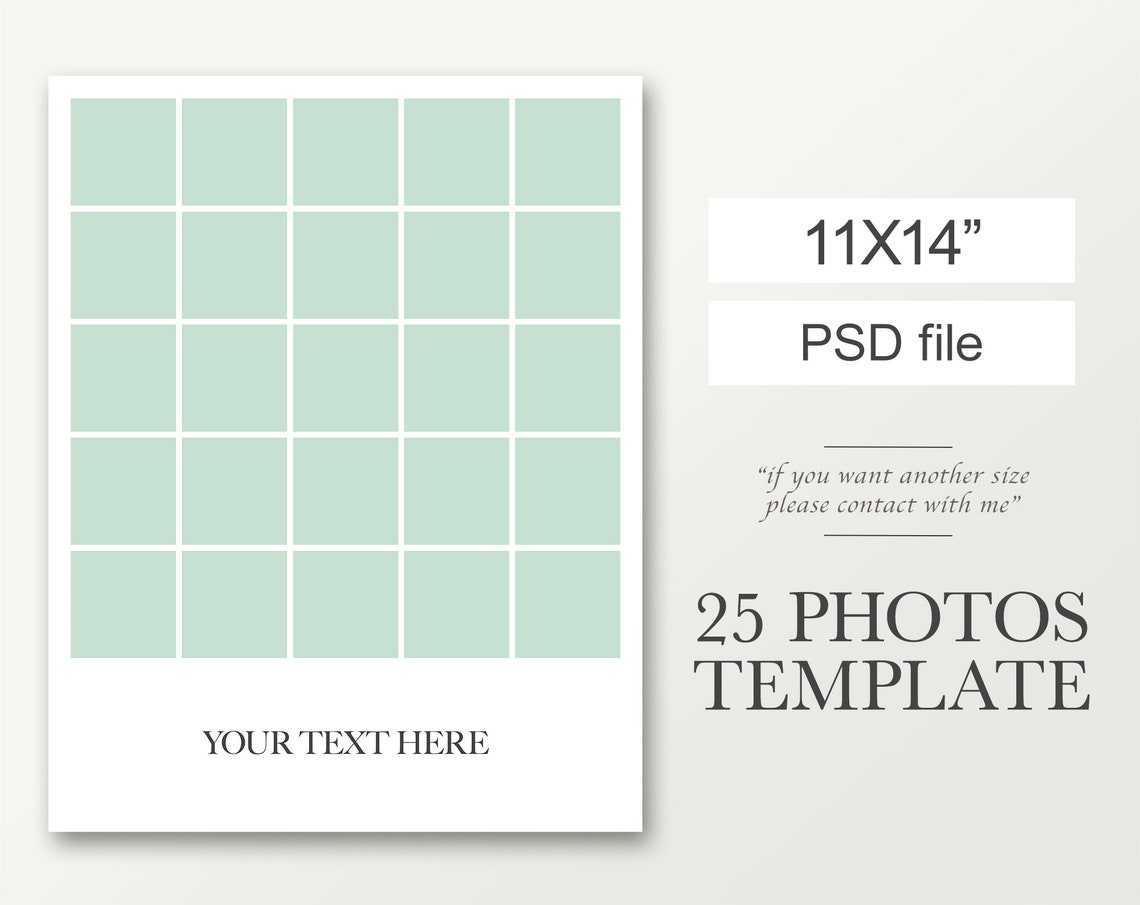 11x14 Photo Collage Template for 25 Pictures.photo Collage | Etsy