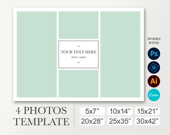 A1 Photo Collage Template for 48 Pictures Photo (Download Now) - Etsy