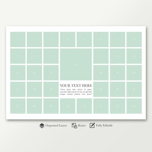 12x18 Memorial Board. 20x30 Photo Template for 35 Pictures. 8x12 School ...