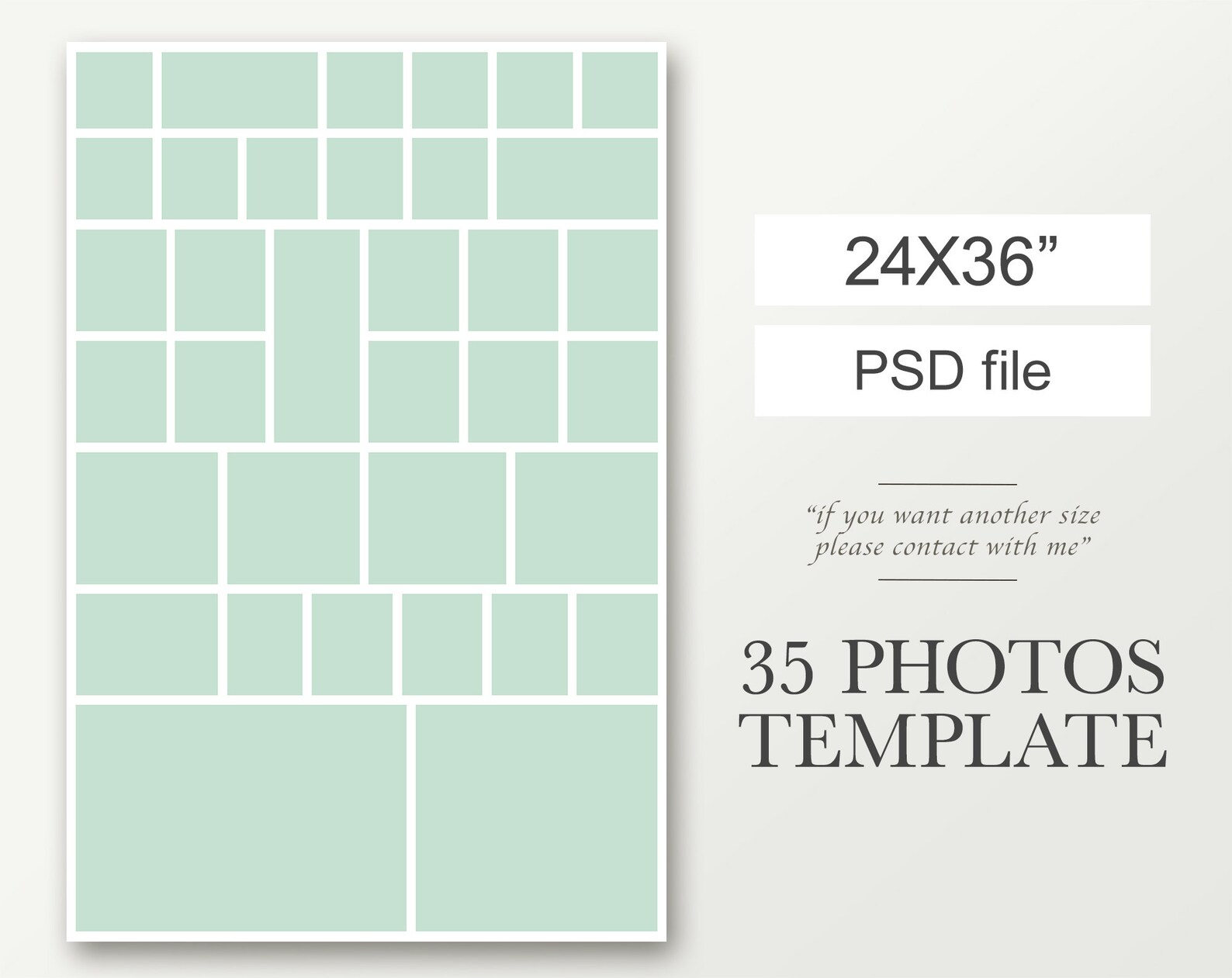 24x36 Photo Template for 35 Pictures Photo Collage Template - Etsy