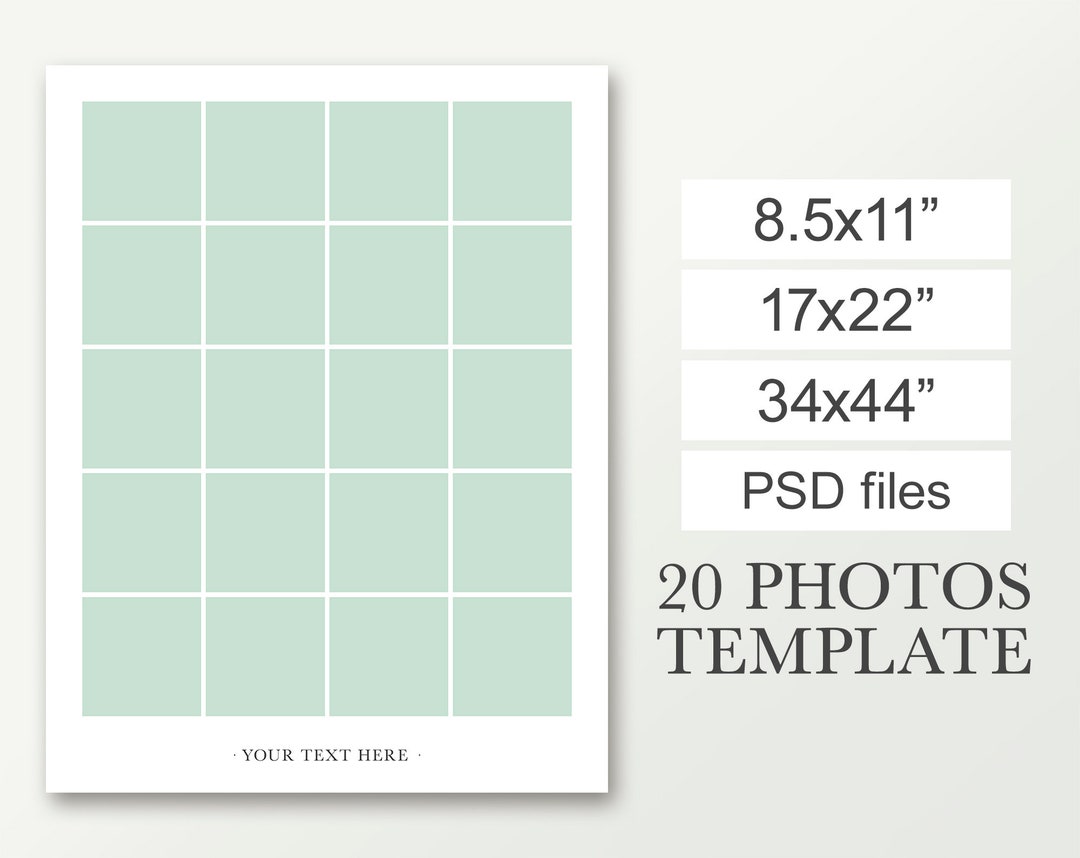 Collage Template for Photographers. Picture Collage Template for 20 ...