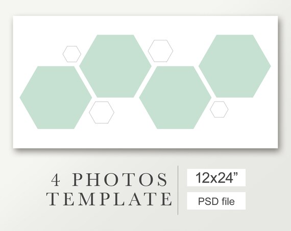 12x24 Photo Collage Template for 4 Photos Photo Collage - Etsy
