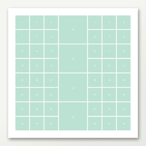30x30 Picture Collage Template, 52 Photos Template, Collage Template ...