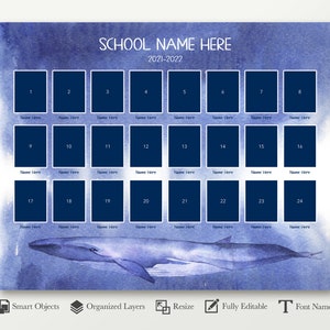 Digital College Layout in 8x10. Yearbook Board. School Class Picture ...