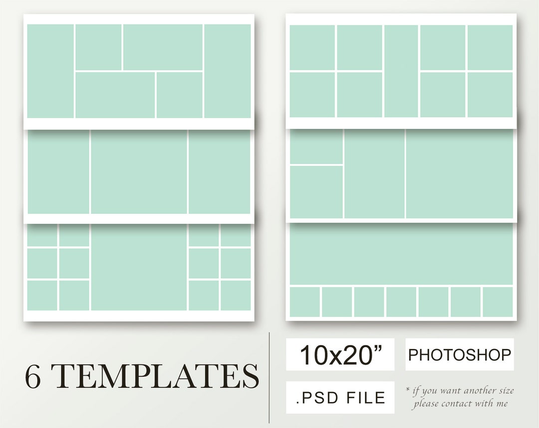 10x20 Photo Templates Pack, Wedding Storyboard Collage Templates, Photo ...