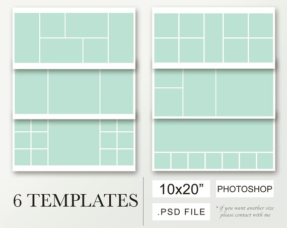10x20 Photo Templates Pack Wedding Storyboard Collage | Etsy