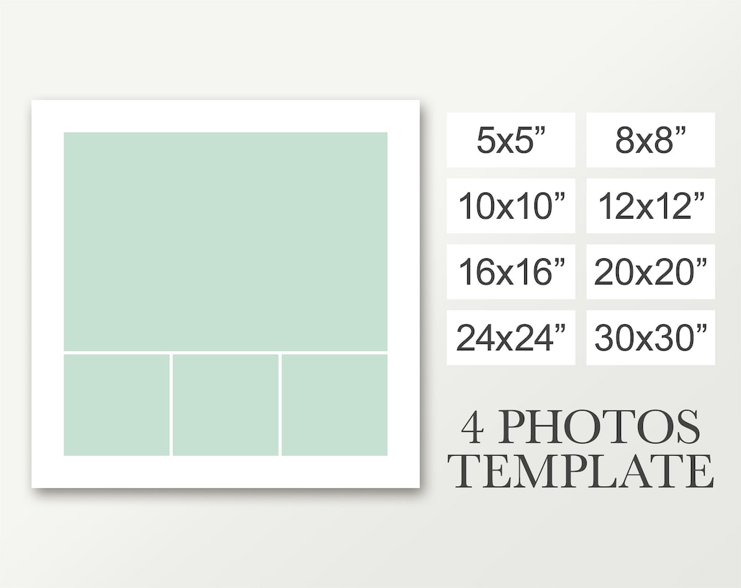 Square Template Photoshop. Photo Collage for 4 Pictures. Graduation ...
