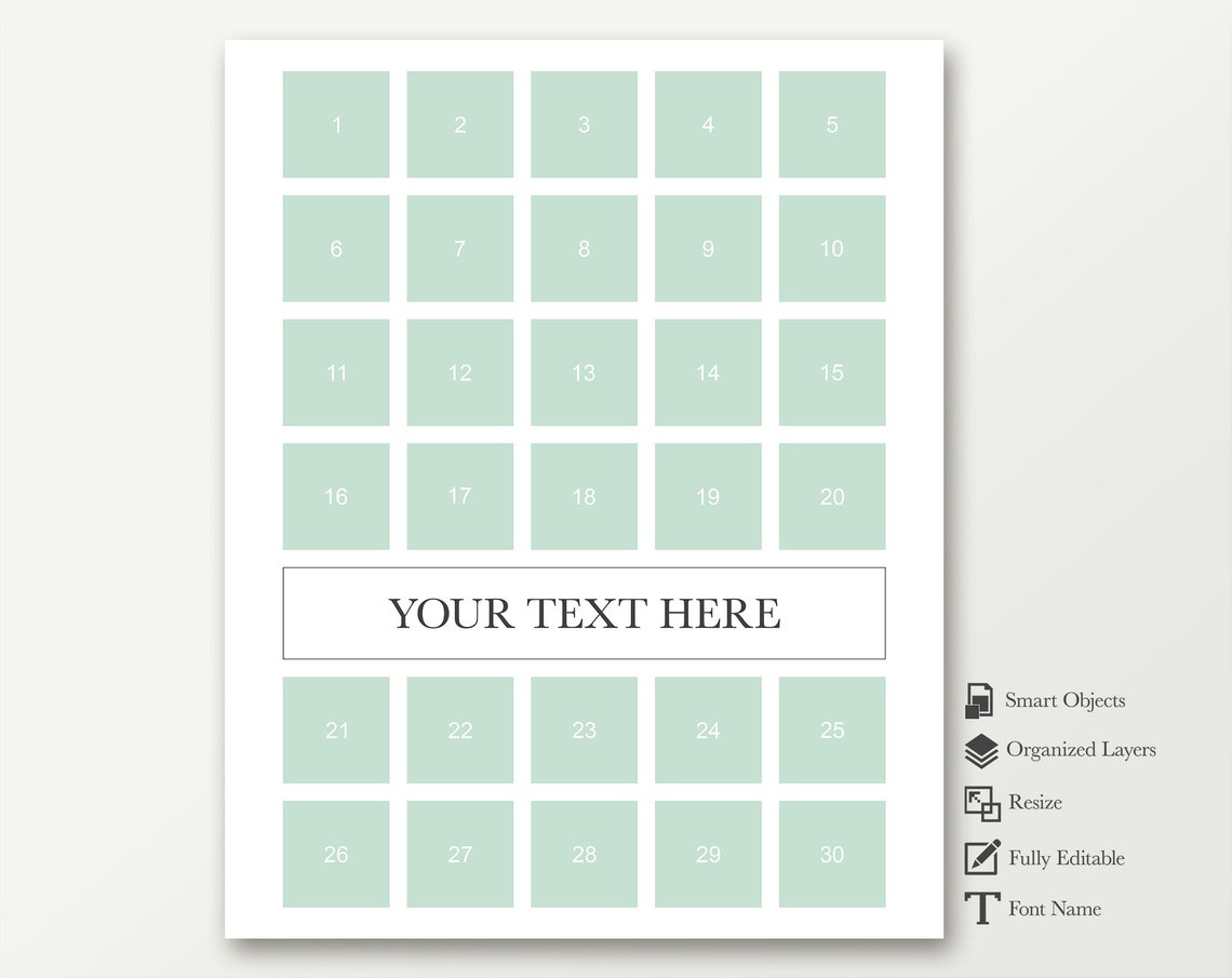 Class Photo Template for 30 Photos. Digital School Composite - Etsy