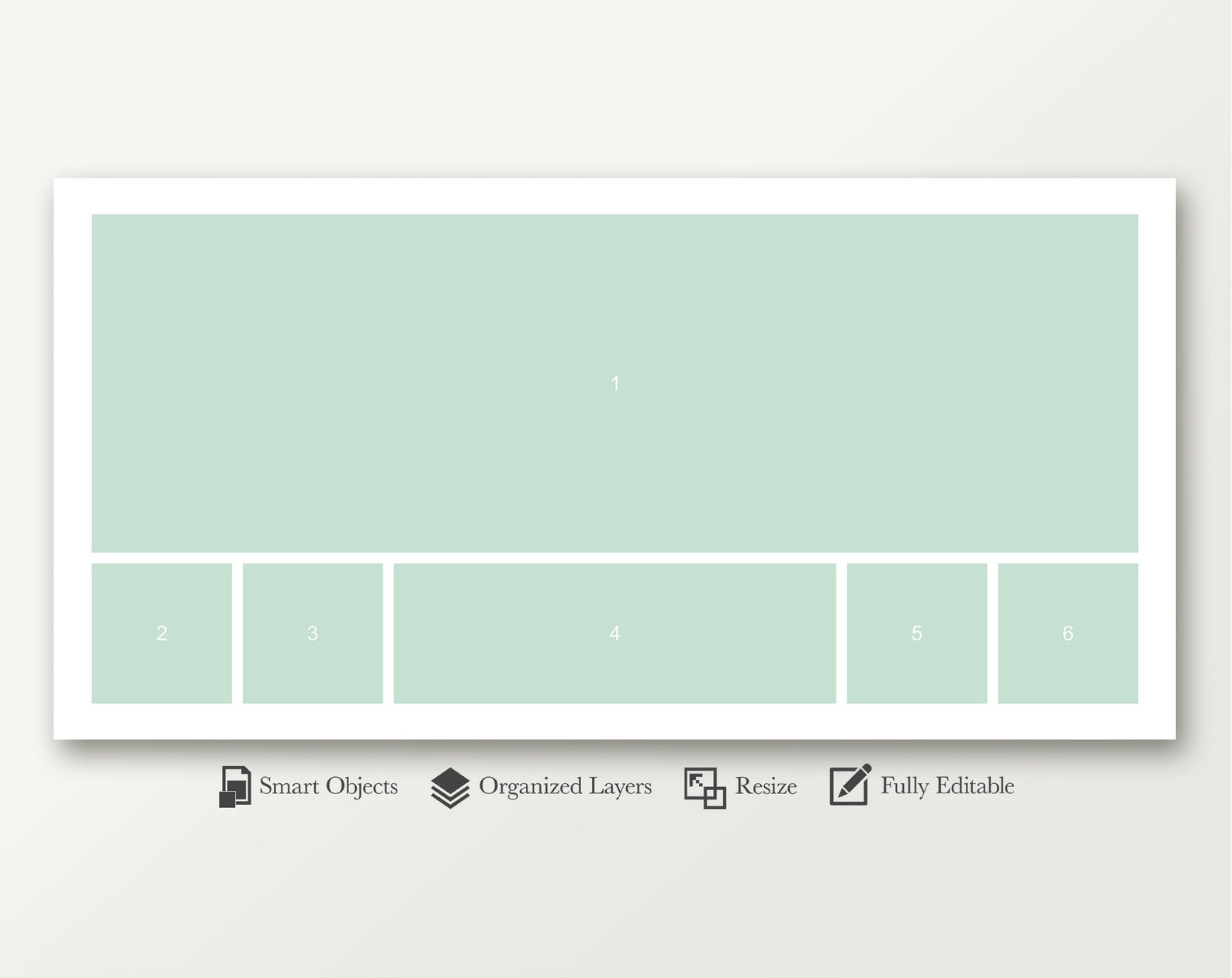 10x20 Composite Photo Template for 6 Pictures Photo Collage | Etsy