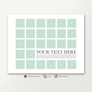 School Collage Template for 26 Photos. Class Photo Composite 8.5x11 ...