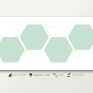 10x20 Hexagon Collage Template for 4 Photos -, Photo Collage Template ...