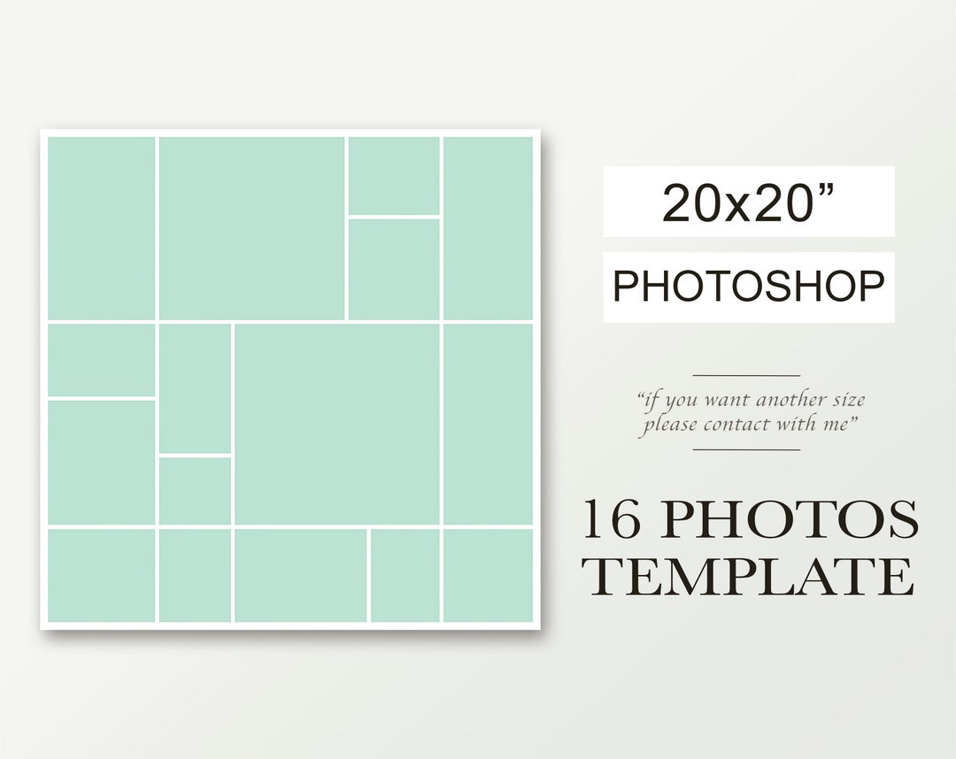 20x20 Collage Template, Photoshop Storyboard, Picture Collage Template ...