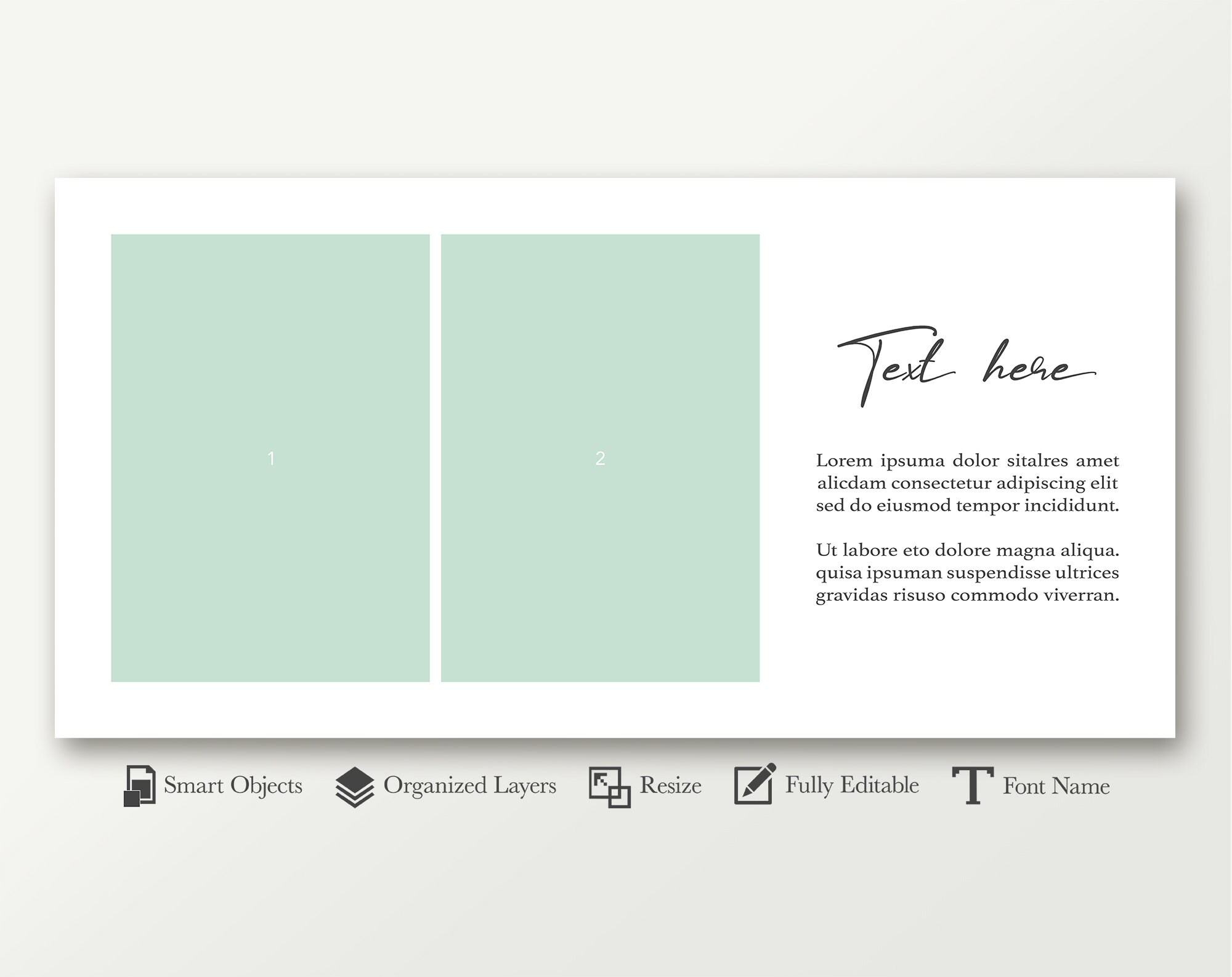 10x20 Collage template with text for 2 photos photo collage | Etsy