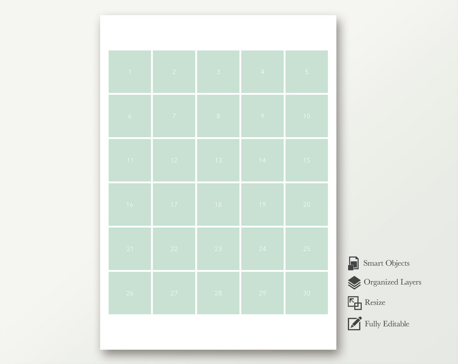 A4 Collage Template for 30 Pictures Photo Collage Template | Etsy