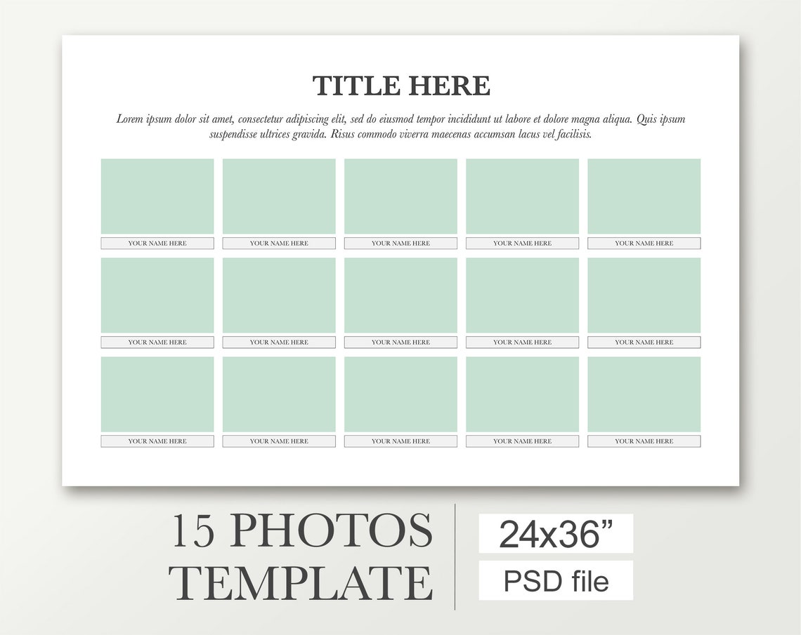 24x36 Collage Template for 15 Photos. the Digital Template - Etsy