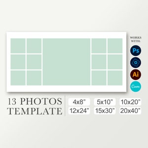 13 Photo Collage Template. Digital Composite Design. Memorial Board ...