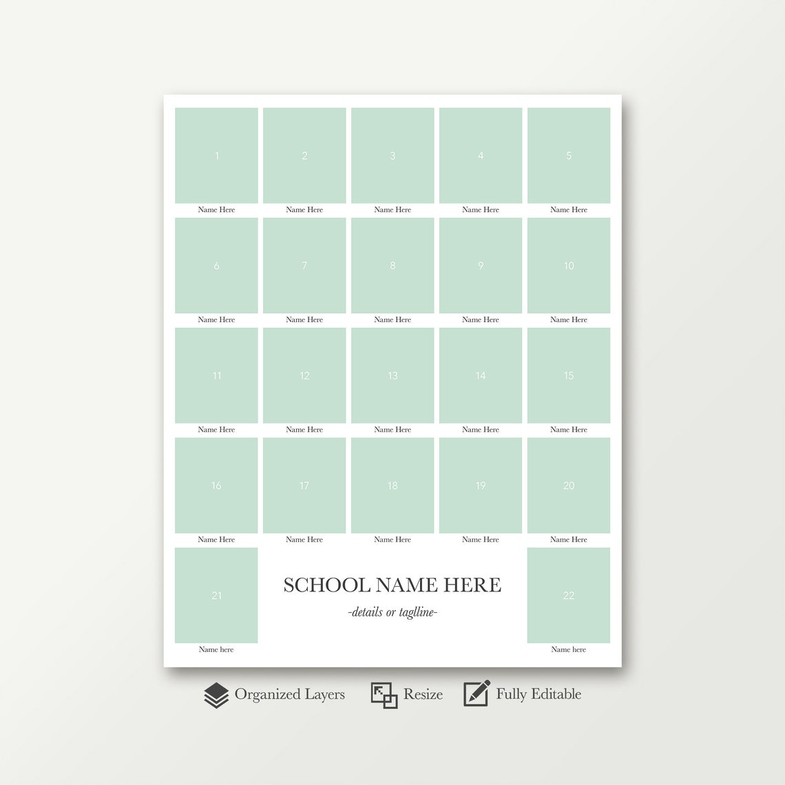 8x10 Class Photo Collage. 16x20 Yearbook. 24x30 School Picture Board 22 ...