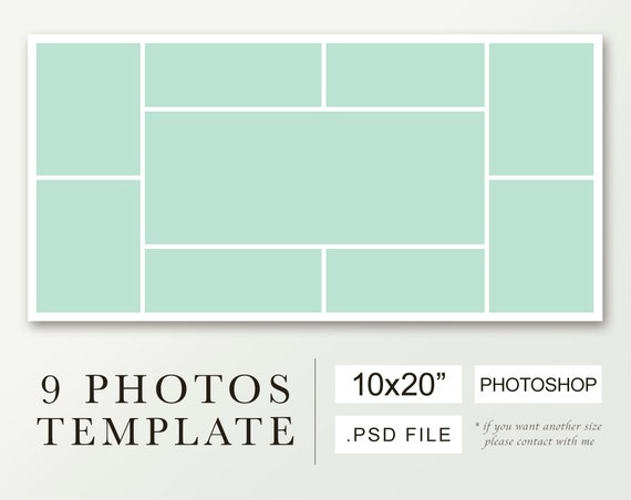 Holiday Storyboard 10x20 Photo Collage Digital Template | Etsy