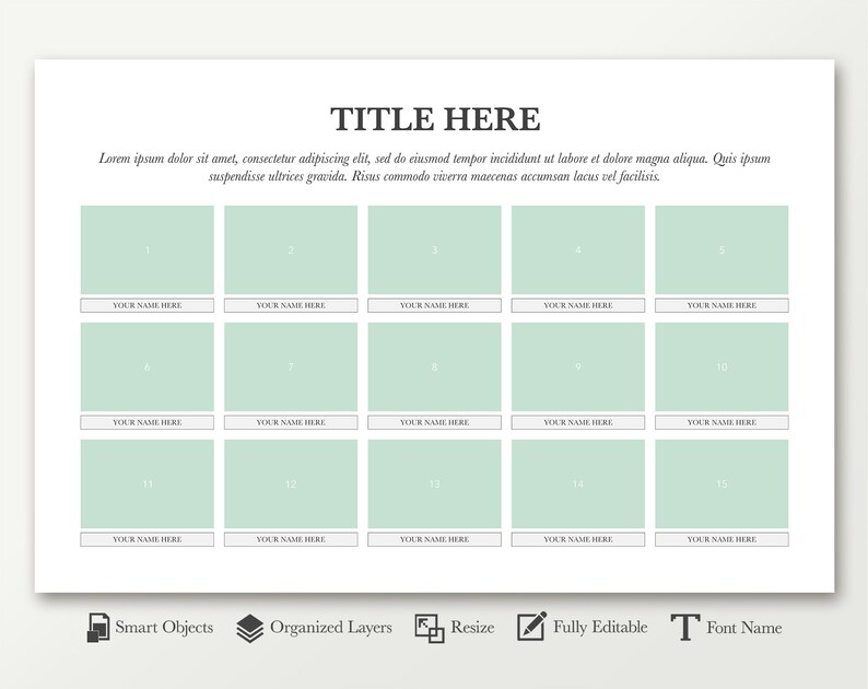 24x36 Collage Template for 15 Photos. the Digital Template - Etsy