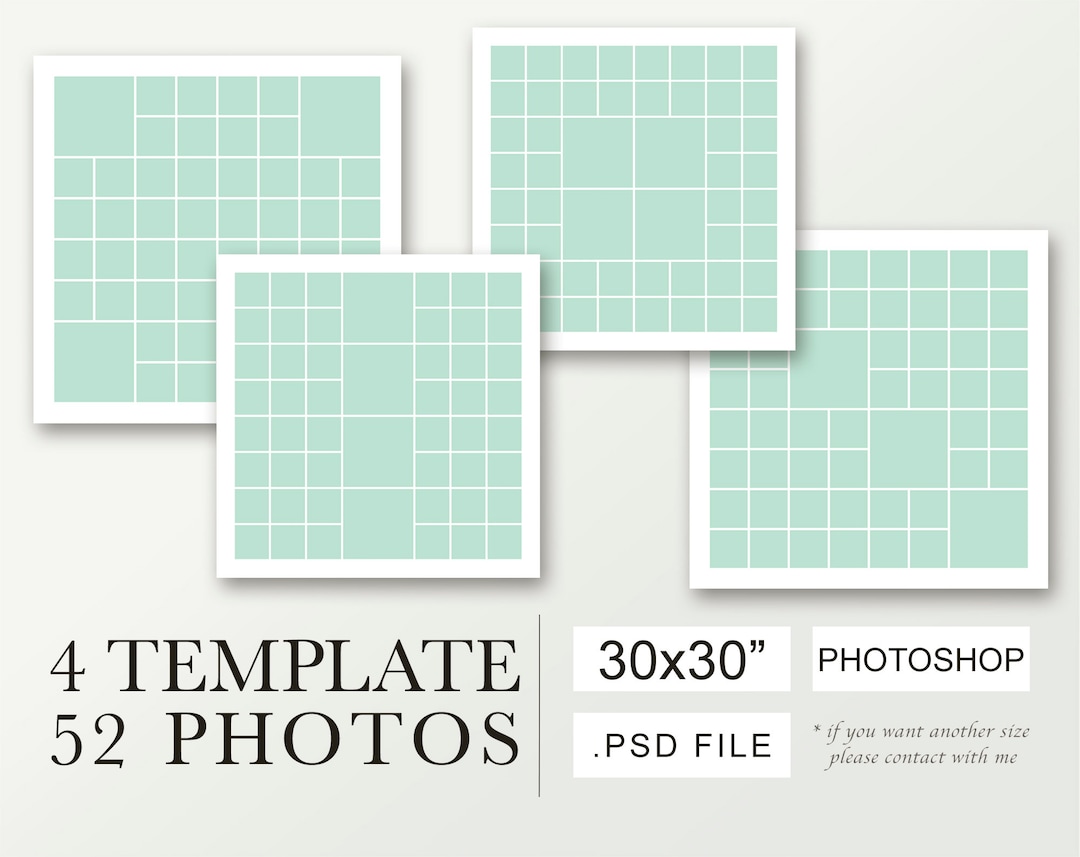 4 Collage Templates, 30x30 SET 52 Weeks Project Storyboard for ...
