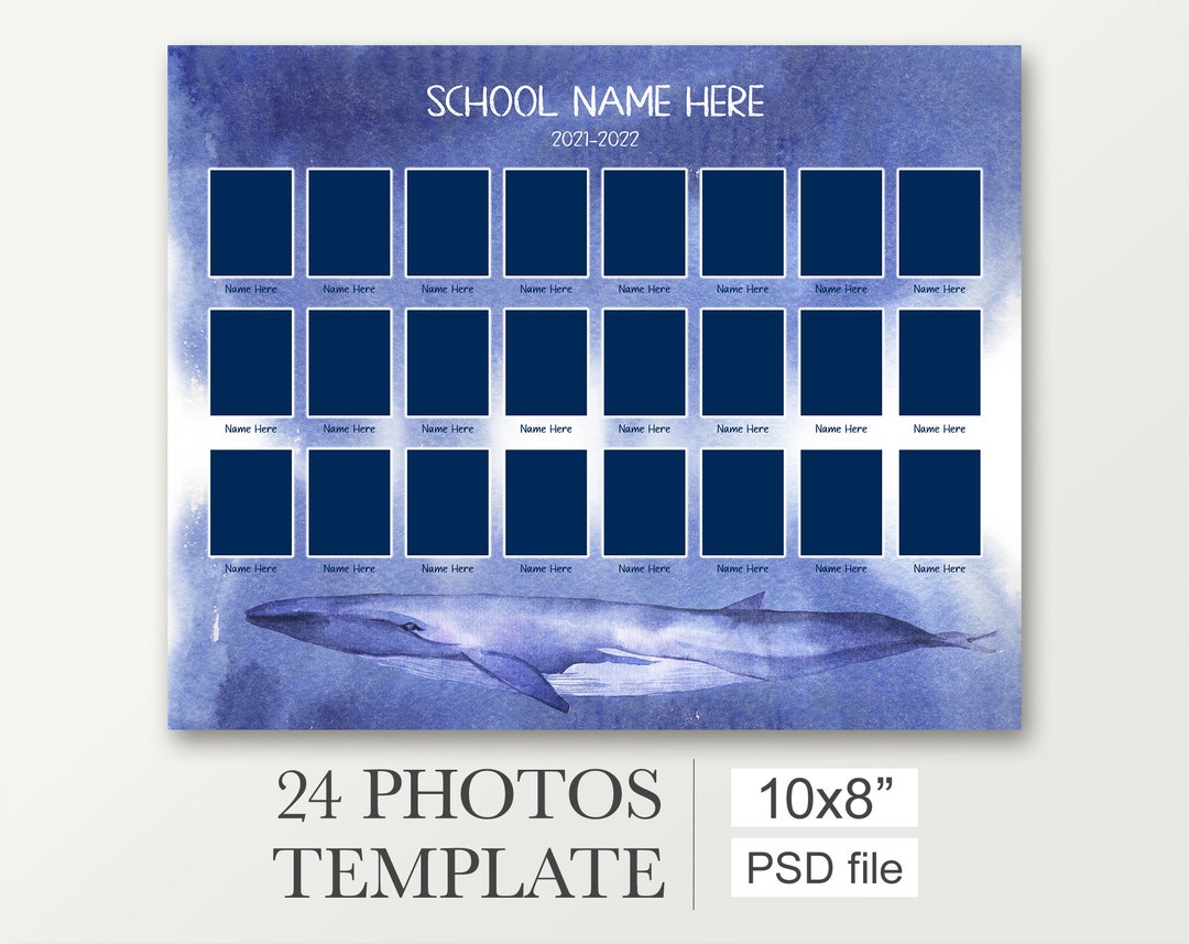 Digital College Layout in 8x10. Yearbook Board. School Class Picture ...