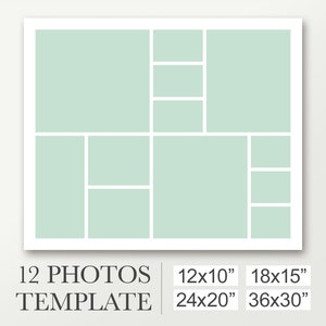 Composite for 12 Photos. Funeral Collage Template in 10x12, 15x18 ...