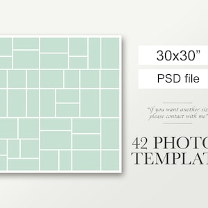 30x30 Photo Storyboard Template for 42 Pictures -, Photo Collage ...