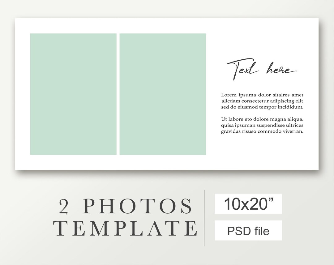 10x20 Collage Template With Text for 2 Photos -, Photo Collage Template ...
