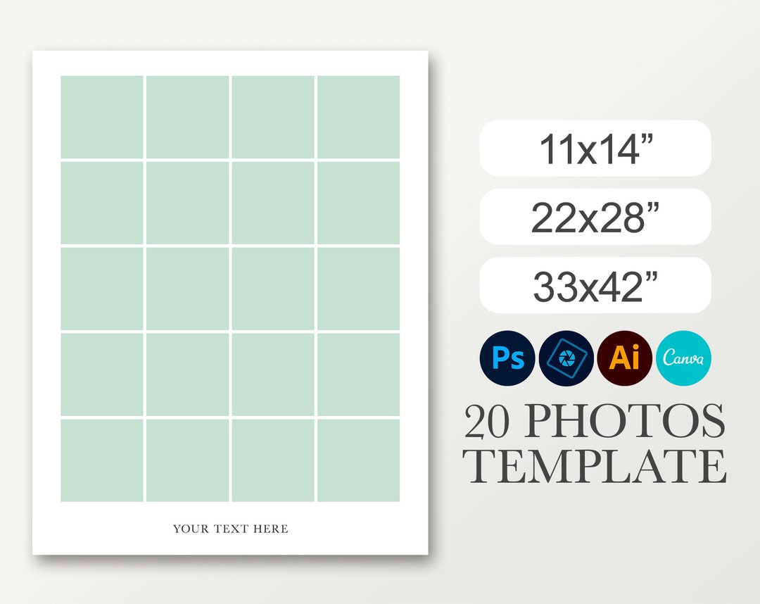 20 Photo Collage for Canva. Digital Funeral Composite. Photoshop ...