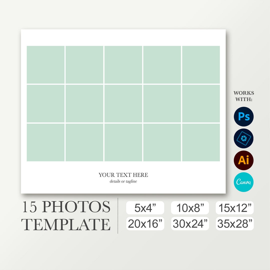 Class Composite for 15 Photos. School Template 10x8, 20x16, 30x24 ...