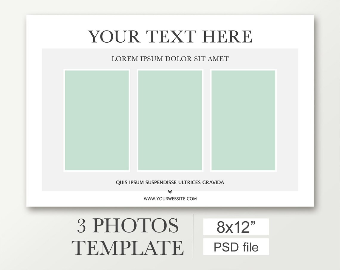 8x12 Photo Collage Digital for 3 Pictures. This Template is - Etsy