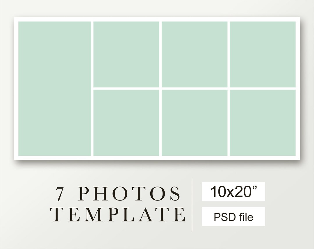 10x20 Editable Collage Template for 7 Pictures -, Photo Collage ...